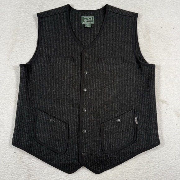 Woolrich | Jackets & Coats | Woolrich Vest Mens Xl Black Wool 4pocket ...